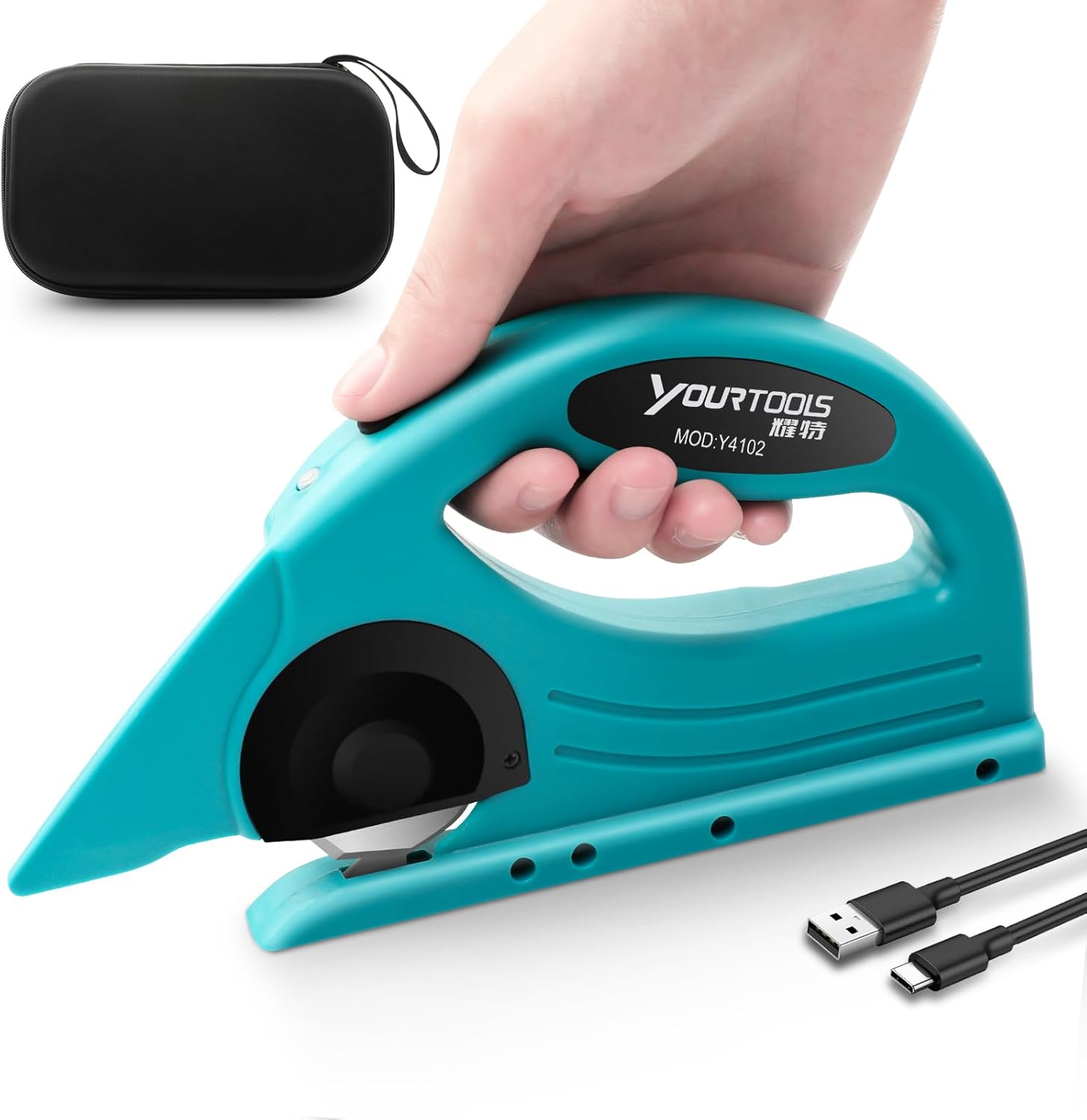 Cordless Electric Scissor Shears, Electric Rotary Cutter with Safety ...
