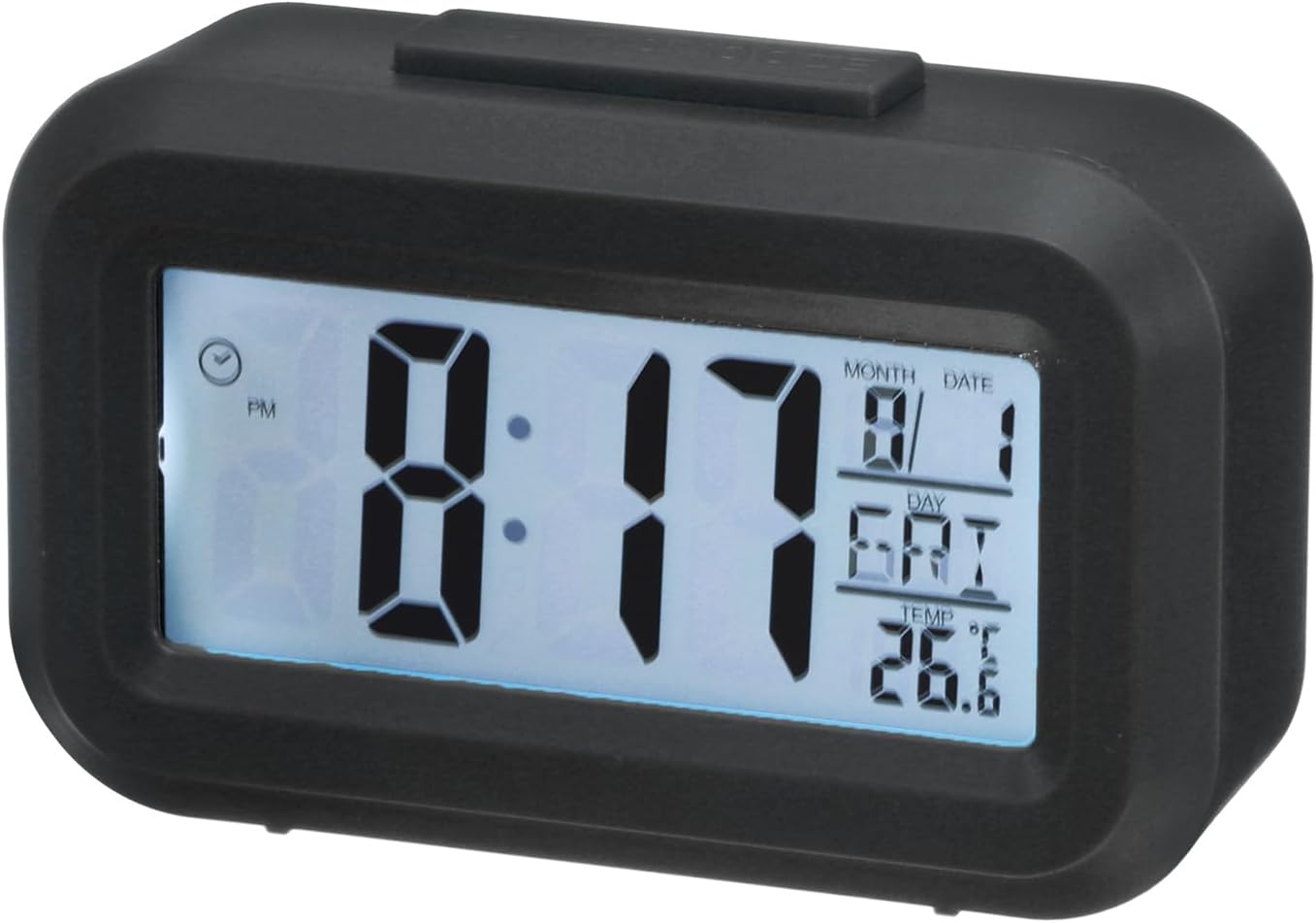 Amazon.com: uxcell Square Electronic Alarm Clock with LCD Screen, Black ...