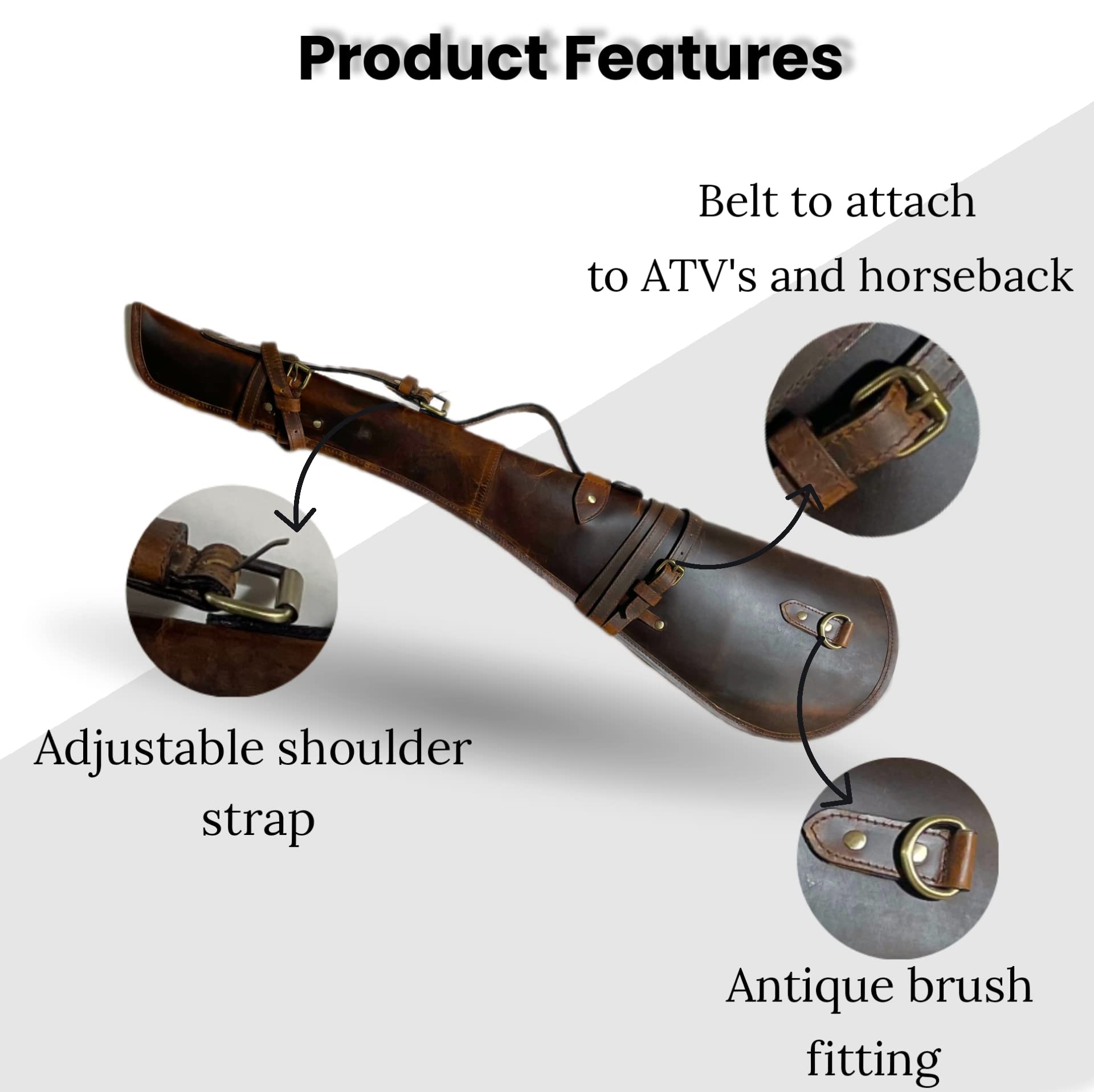 ZOLO LEATHERS Western hardwax Leather Shooting gun cover shotgun case ...