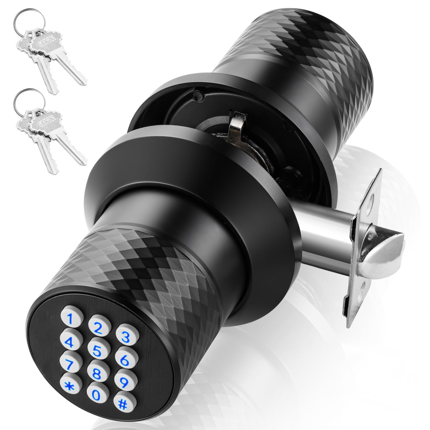Keyless Entry Door Lock with Number Keypad, Smart Digital Door Knob ...