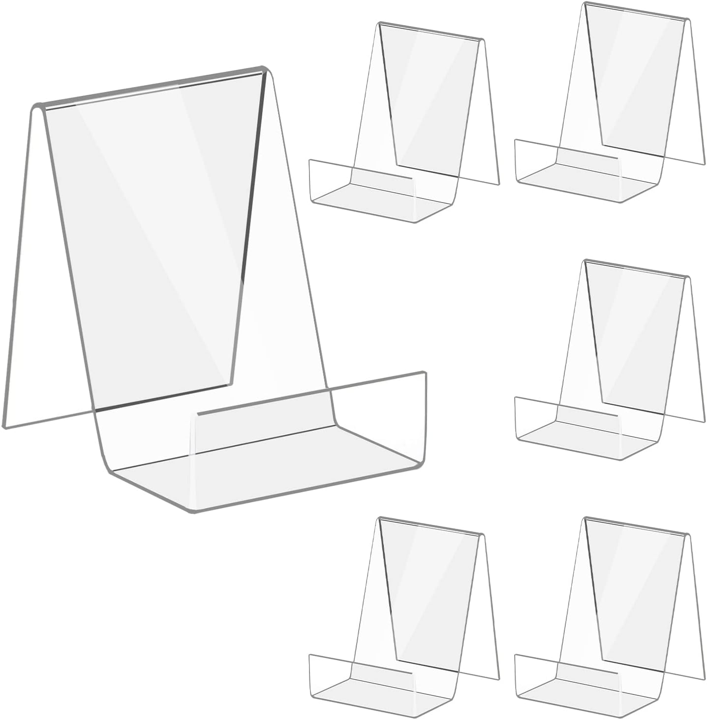 Amazon.com: 6 Pack Acrylic Book Stand with Ledge, Clear Acrylic Display ...