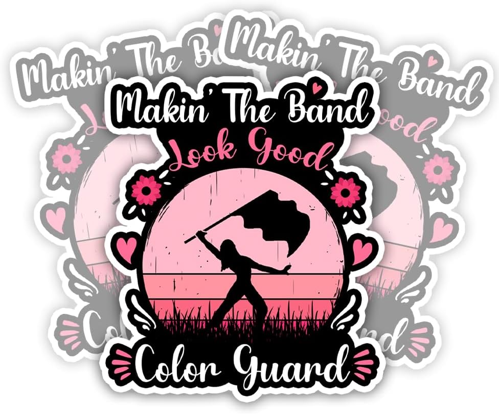 Amazon.com - Color Guard Flag Silhouette Sticker Vinyl Decal Notebook ...