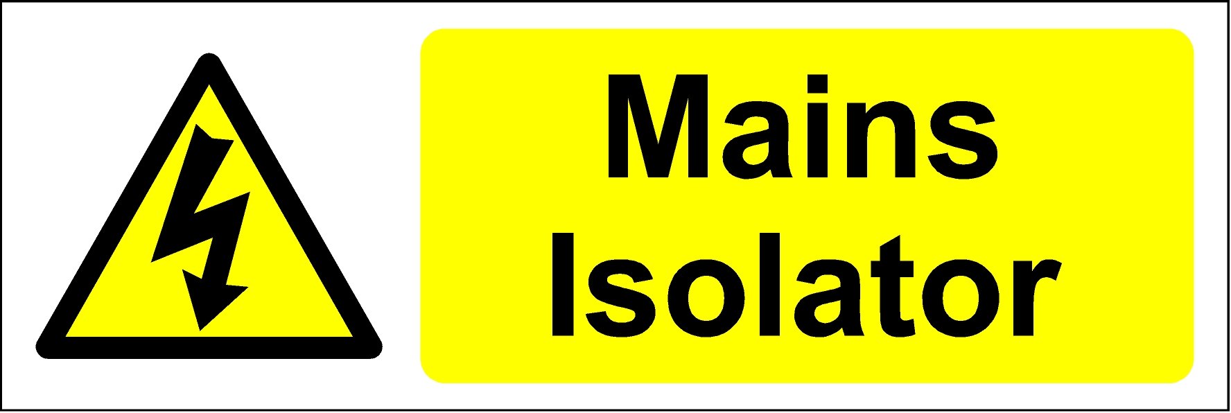 Warning Mains Isolator Electrical Safety Sign - Self Adhesive Sticker ...