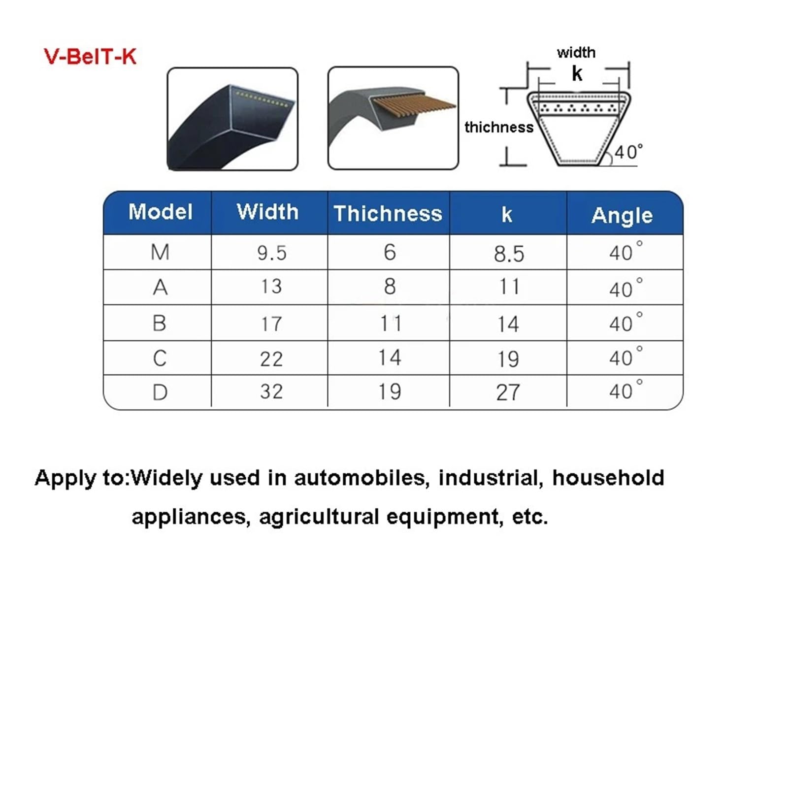 Cinghia A V A20 To A80 V-Belt Dunlop A Section V-Belt Sizes A20 To A80 ...