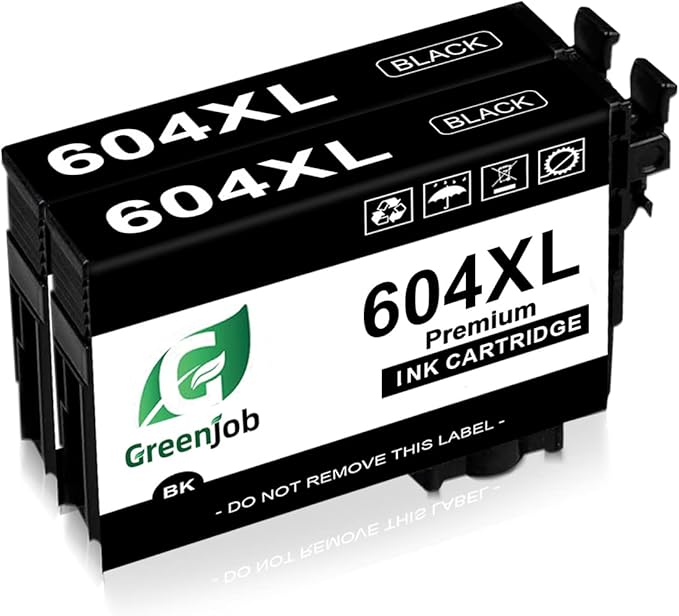 Greenjob 604XL Black Ink Cartridges Replacement for Epson 604 Ink ...