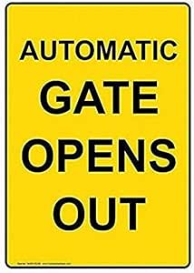 SUPVIVI 12 x 16 Vertical Automatic Gate Opens Out Sign Warning Sign ...