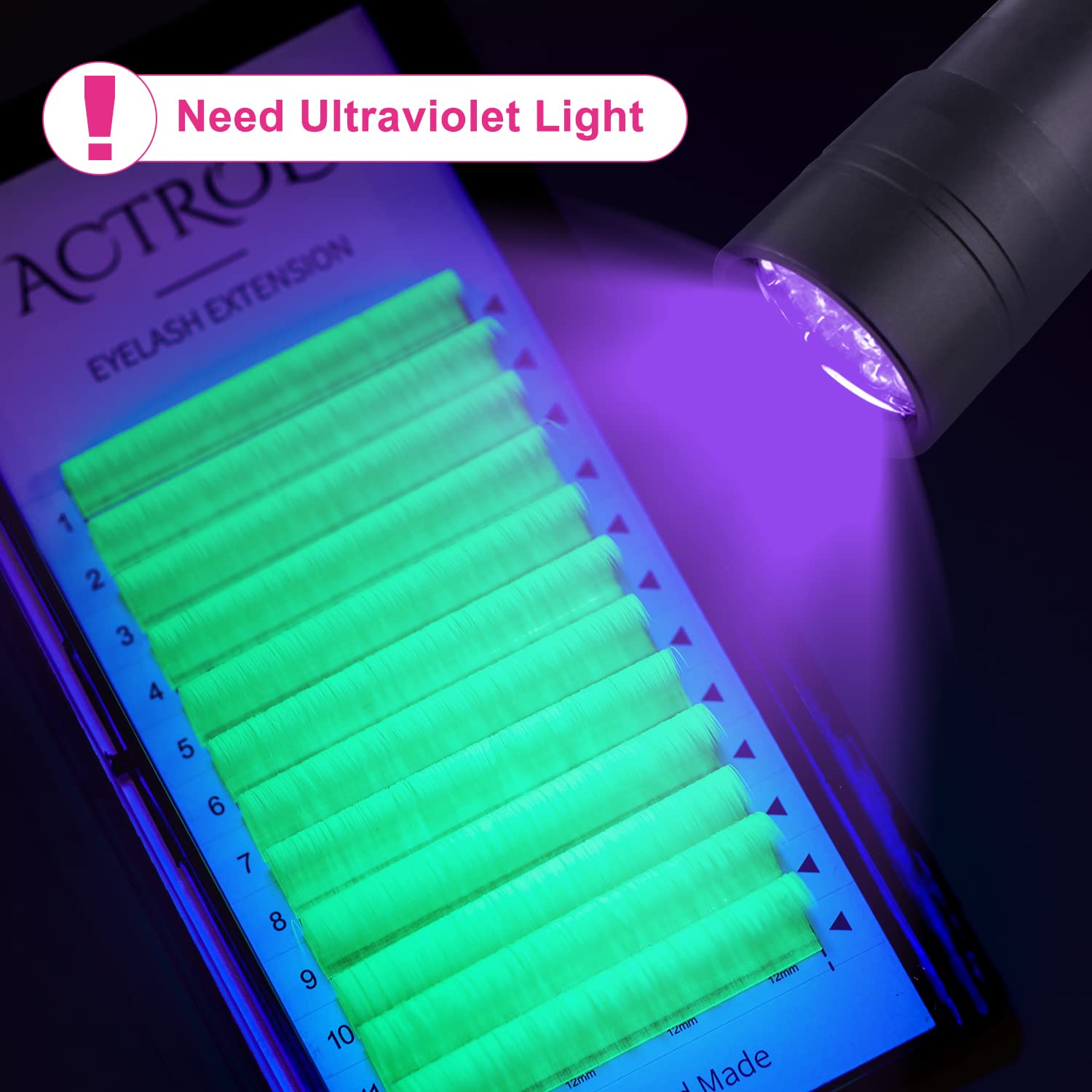 Snapklik.com : Colored Neon UV Eyelash Extensions Colorful Fluoresent ...