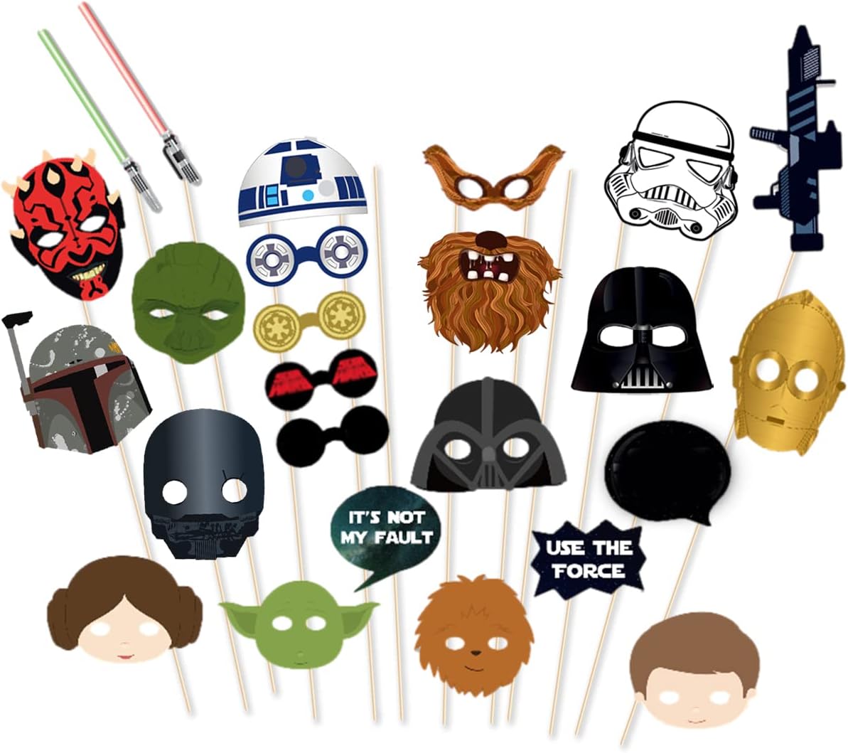 Amazon.com: 25PCS Galaxy Wars Party Photo Booth Props, Galaxy Wars ...
