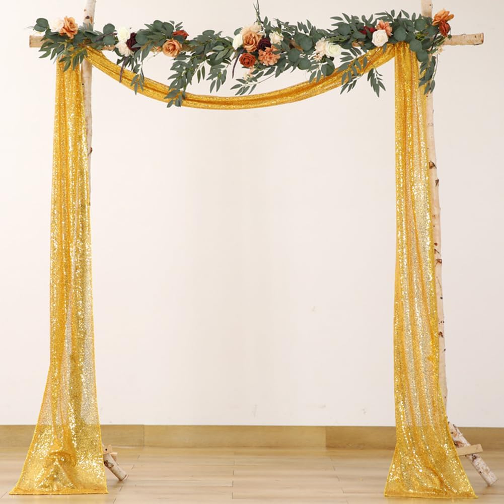 Amazon.com : Gaderth Wedding Arch Draping Fabric,18FT Backdrop Curtains ...