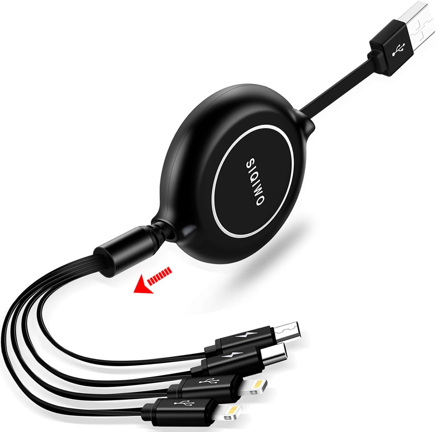 SDBAUX Retractable Multi USB Charging Cable 3A 4 in1 Fast Charger ...