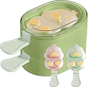 Reusable Duck Shaped Popsicle Molds with Lid, Homemade Ice Cream Molds ...
