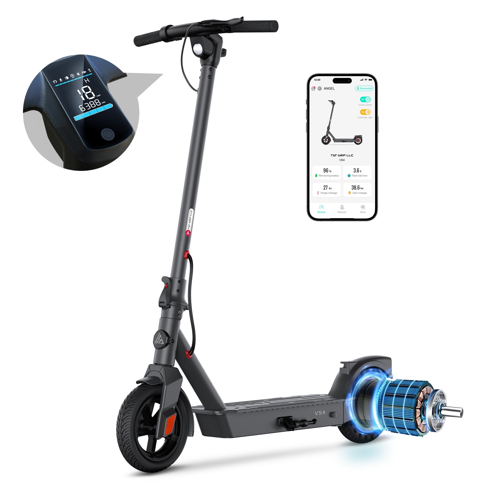 Snapklik.com : TST Electric Scooter For Adults, 18 Mph Foldable E ...