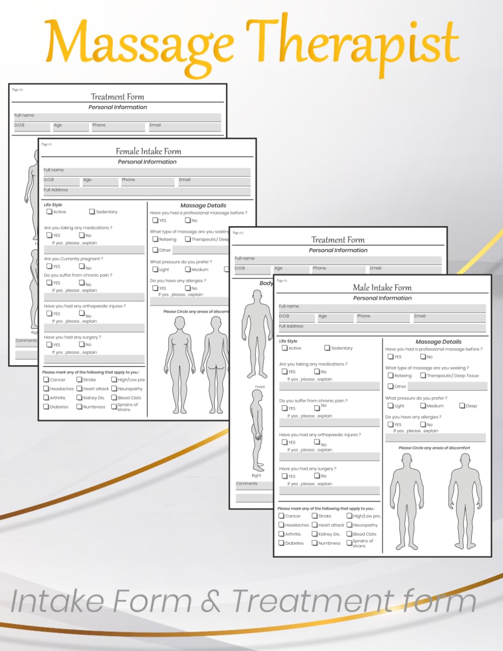 Massage Therapist Intake Form: Massage Intake Form and treatment form ...