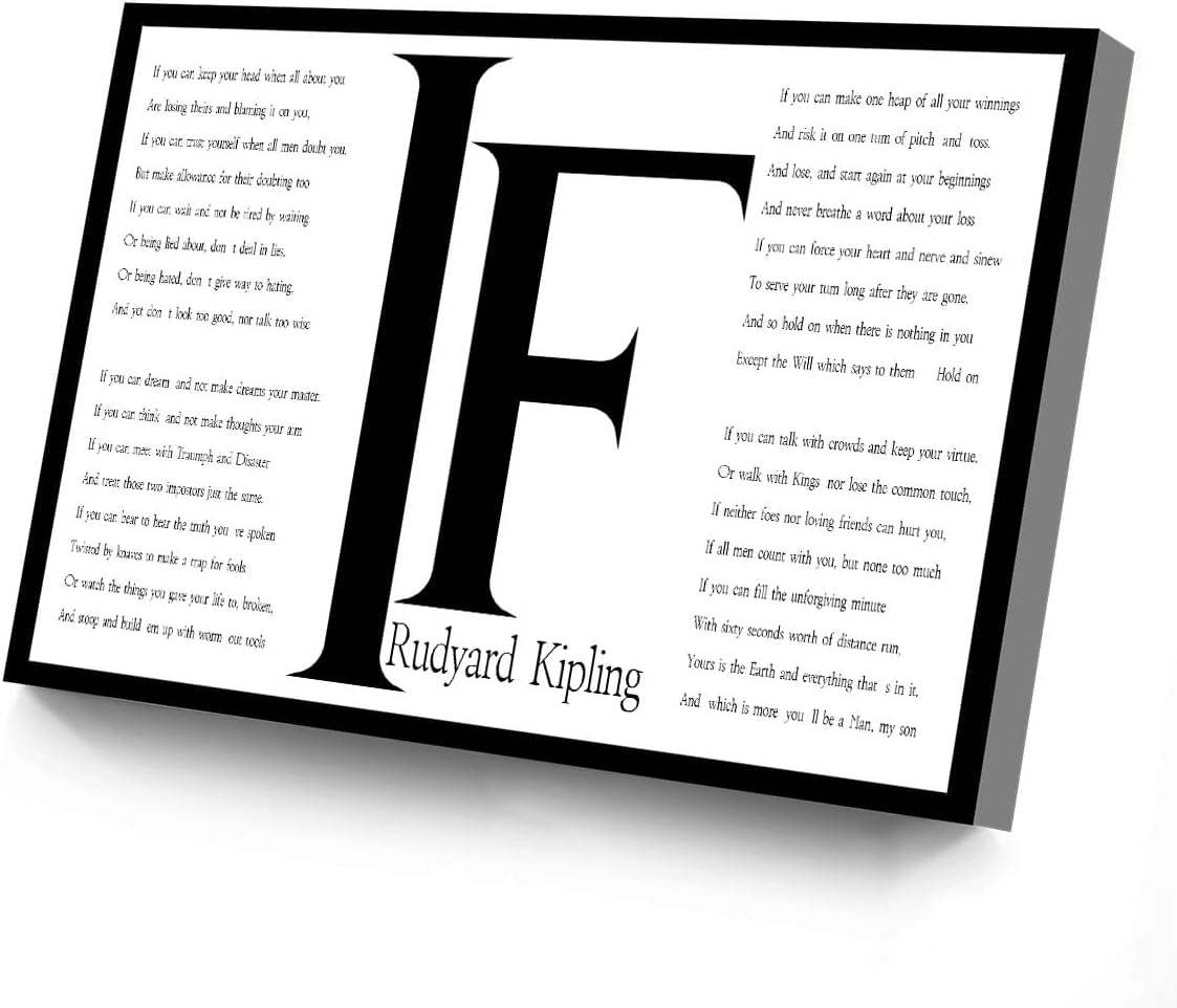 Amazon.com: If Poem By Rudyard Kipling Canvas Print Literary Poster ...