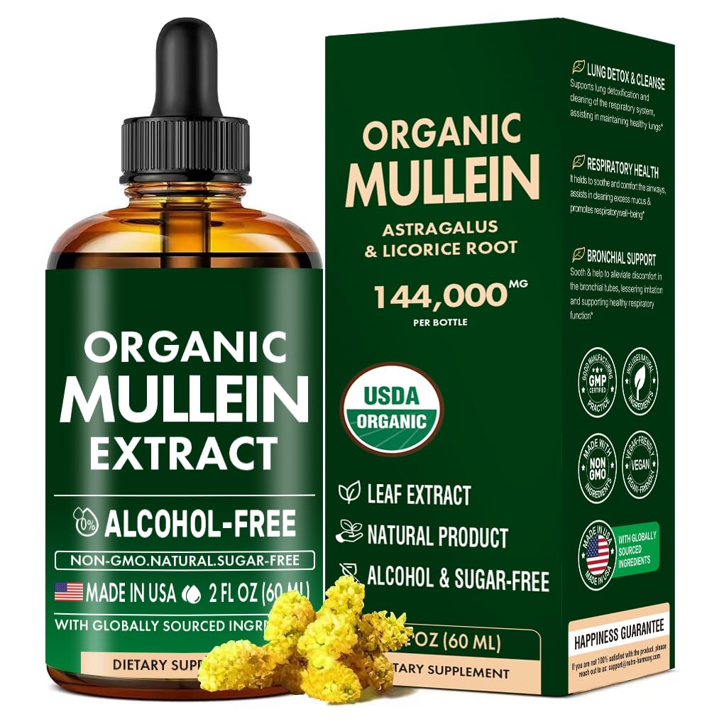 Amazon.com: Mullein Drops for Lungs, Mullein Leaf & Licorice Extract ...