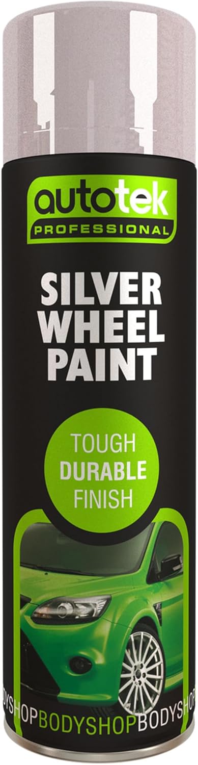 Autotek Professional Tough Durable Finish Spray Paint, Silver Wheel ...
