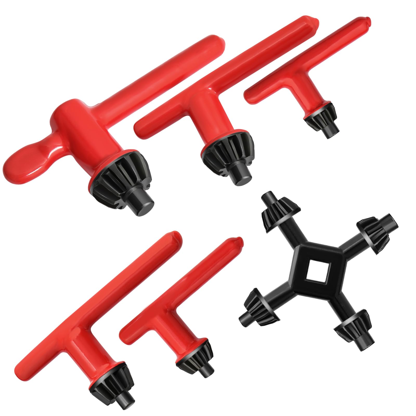 Hakkin 5Pcs Drill Press Chuck Key and Universal 4 Way Chuck Key, 3/4" 5 ...