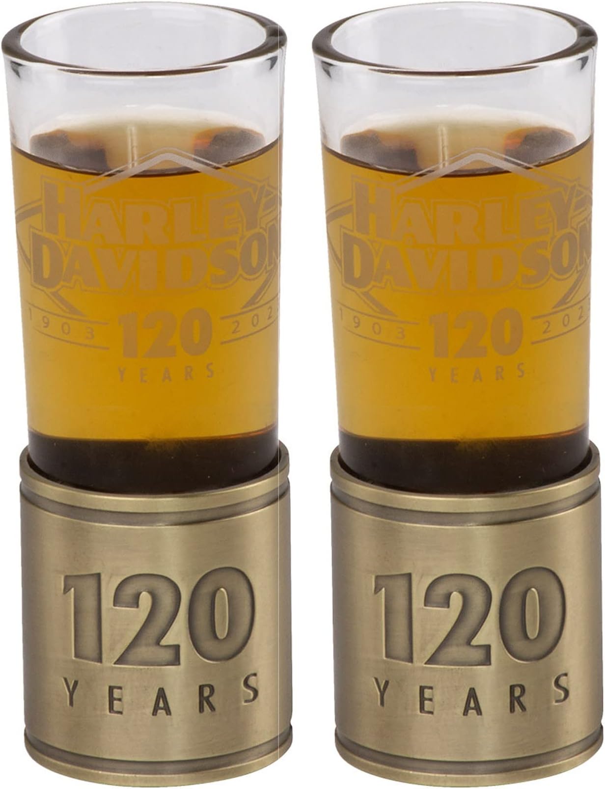 Amazon.com | Harley-Davidson Label Shooter Set, Tall Shot Glasses w ...
