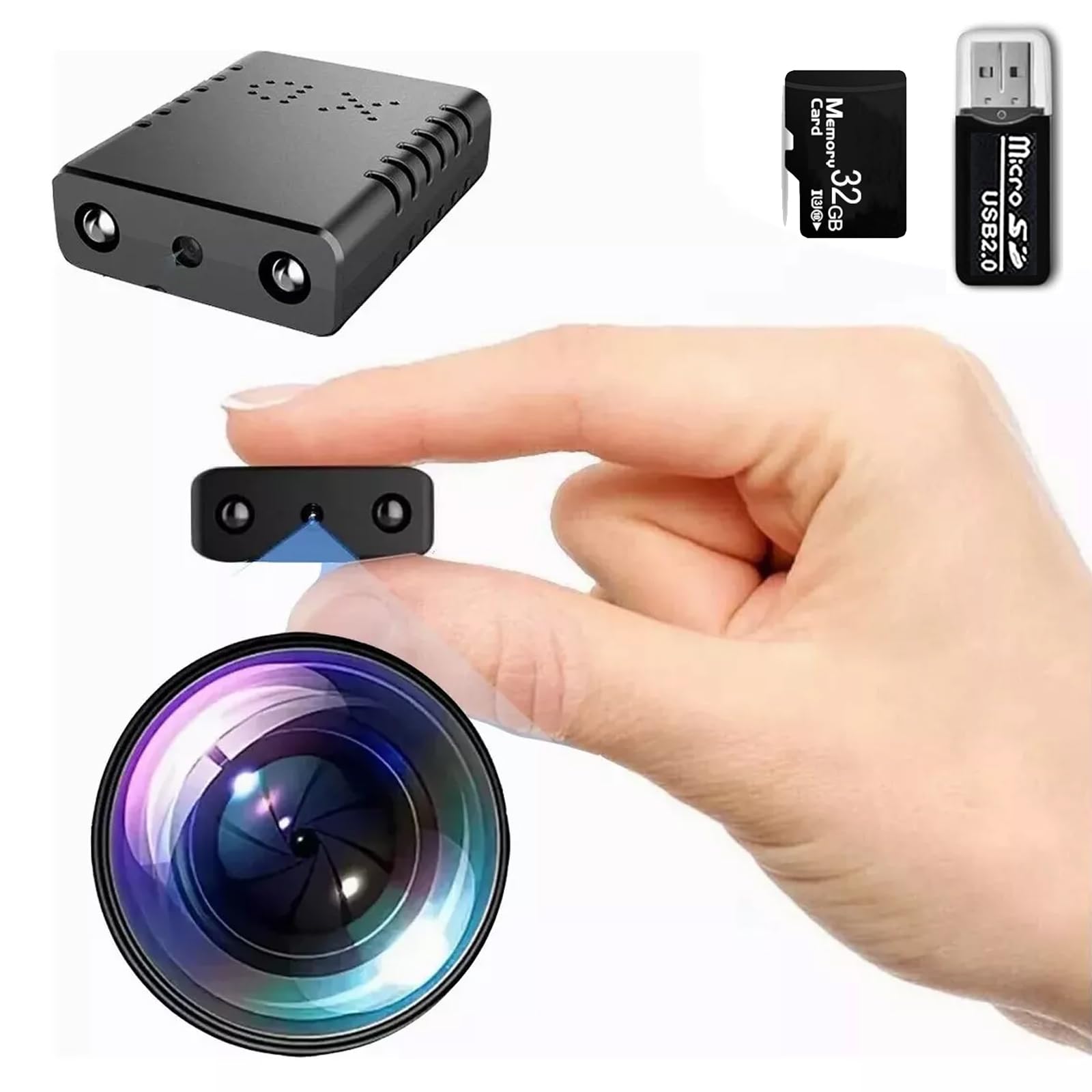 BAKEWAY Mini Cámara WiFi con Micro SD 32GB, HD 1080P Mini Cámara de ...