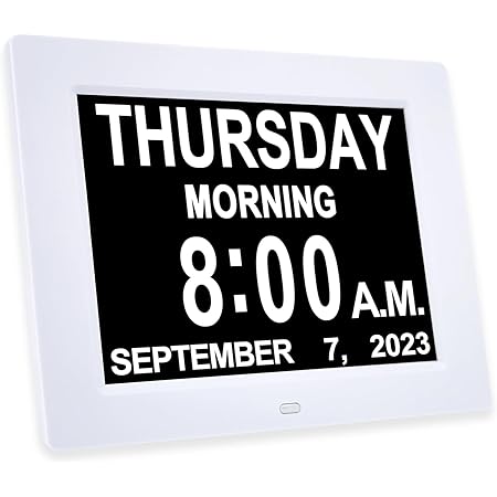 Amazon.com: AINFTIME 8inch Large Clock with Day and Date for Elderly-3 ...