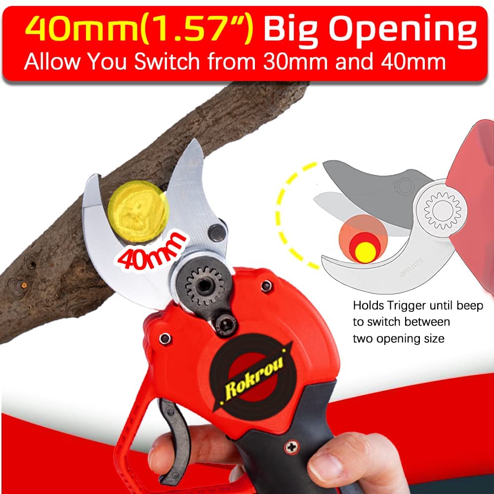 Rokrou Electric Pruning Shears For Gardening Cordless Tree Pruner 1.57 ...