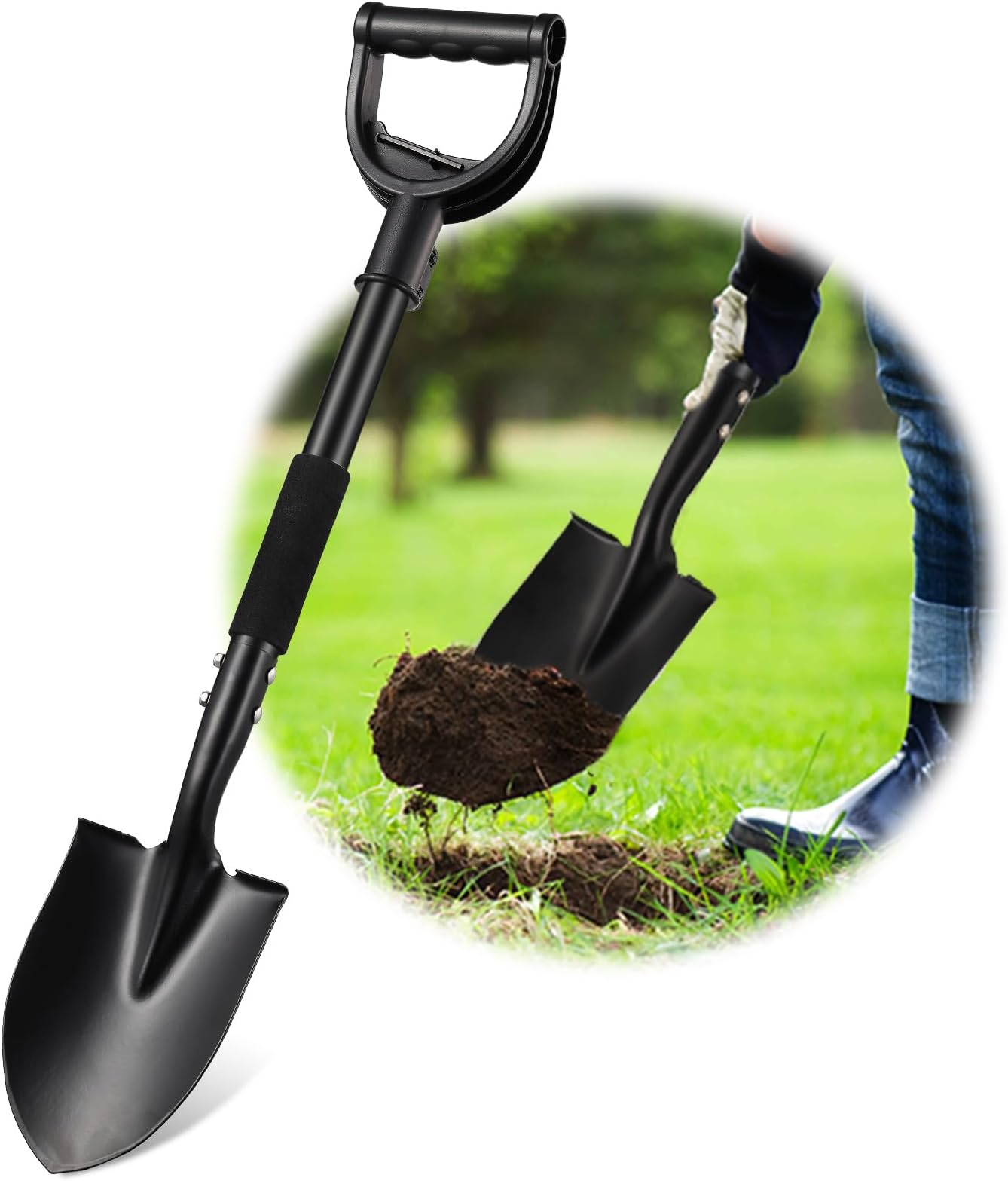 Amazon.com : HANTOP Small Shovel Garden Shovel for Digging Short Handled Round Shovel Survival ...
