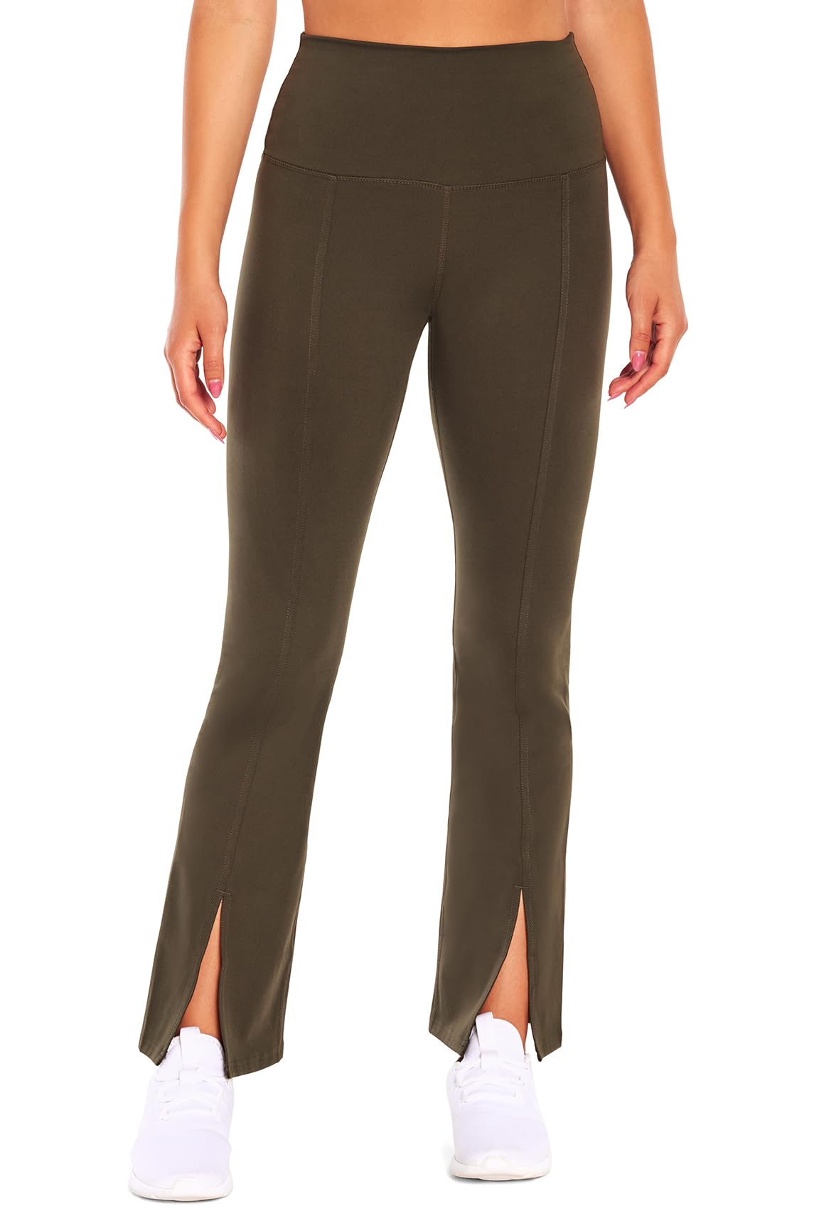 Snapklik.com : Zobha Womens Daily Ultra High Rise Slit Front Flare Pant