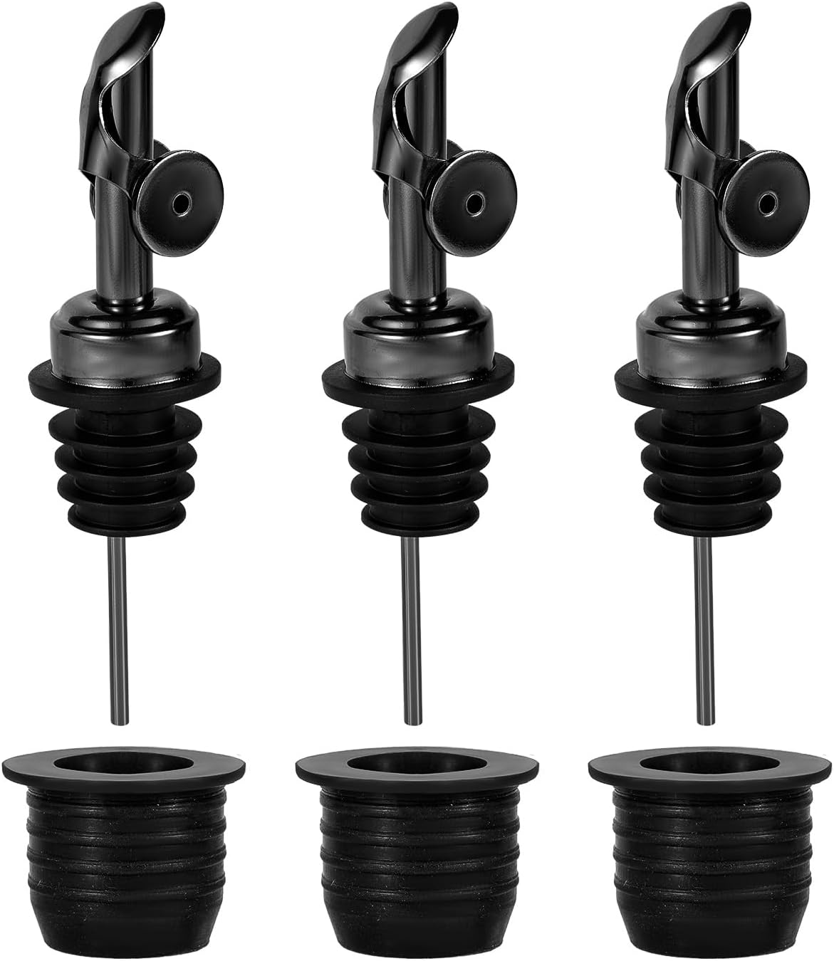 Amazon.com: 6pcs Liquor Pour Spout & Adapters, Stainless Steel Bottle ...