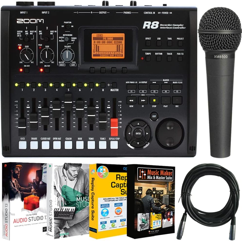 Amazon.com: Zoom R8 Multi-Track Tabletop Recorder + XM8500 Vocal ...