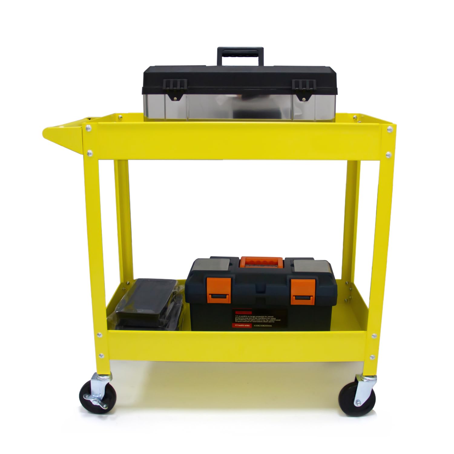 30in Large Steel Service Cart Yellow Utility Carts With Wheels ...