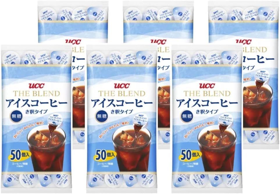 Amazon.co.jp: UCC THE BLEND アイスコーヒー ポーション (無糖希釈タイプ) 50P ×6袋 インスタント(ポーション) 大容量 コストコ セット : 食品・飲料・お酒