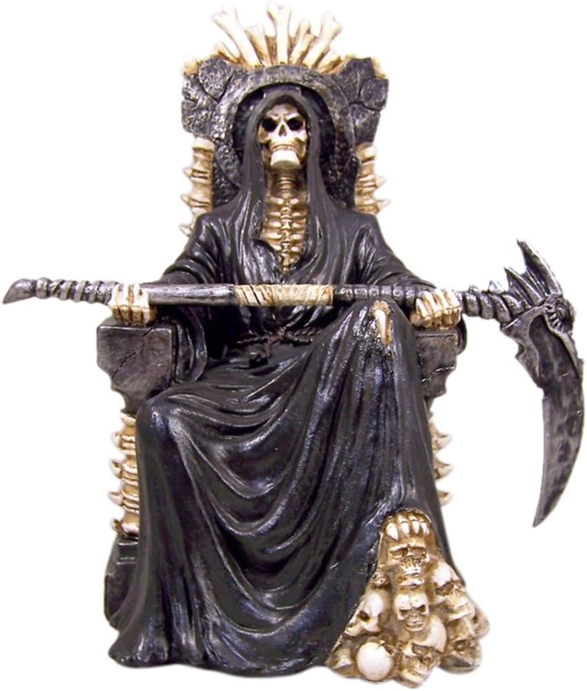 Amazon.com: Ruler of the Underworld Reaper on the Throne Resin Statue ...
