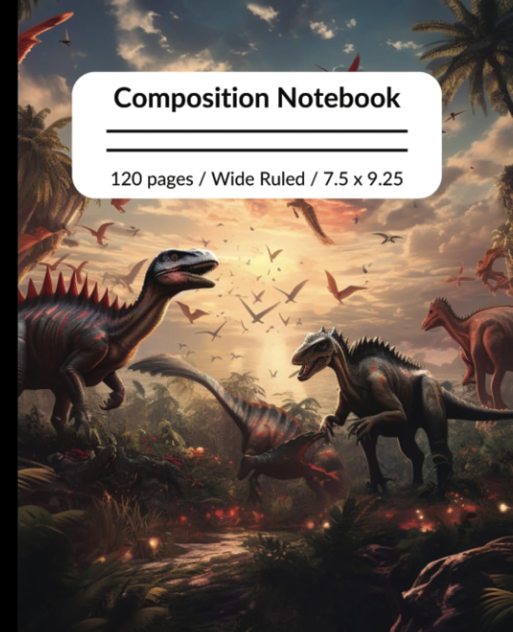 Amazon.com: Dinosaur Composition Notebook | Wide Ruled 7.5 x 9.25 ...