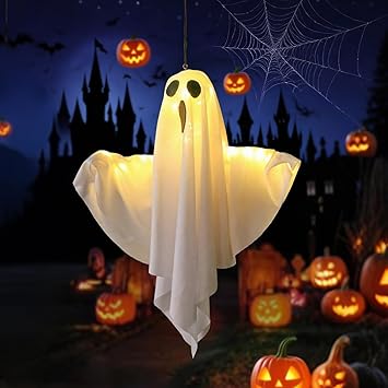 Amazon.com: Halloween Hanging Ghost Lights, Floating Ghost Decoration ...