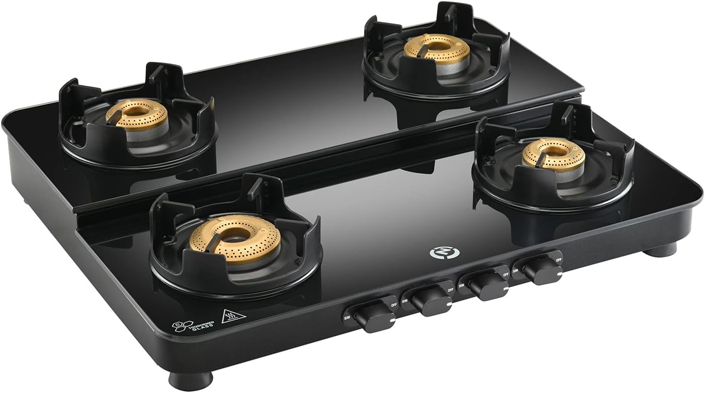 Hindware Athena Stainless Steel 4 Burner Gas Stove, Auto Ignition, Inox ...