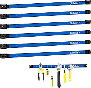 Amazon.com: Rechabite 6 Pieces 24" Magnetic Tool Holder Strip, Blue Magnet Bar, Metal Tool ...