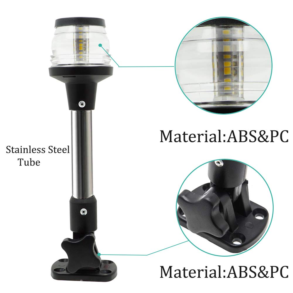 Snapklik.com : Navigation Anchor Lights All Round 360 White LED 12-24VDC