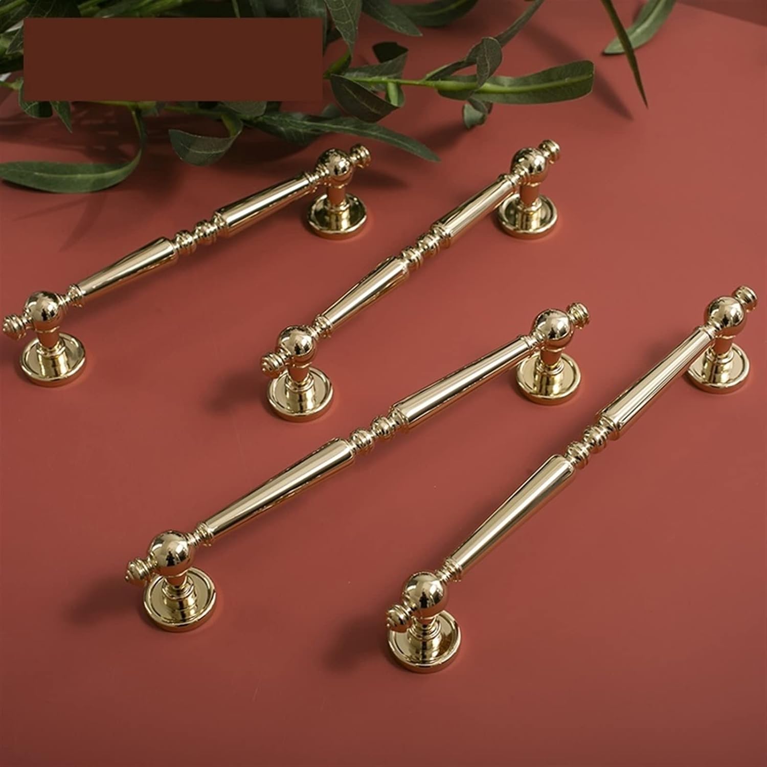 FIXCOR Bright Gold Solid Cabinet Handle and Knob Drawer Knobs T Bar ...