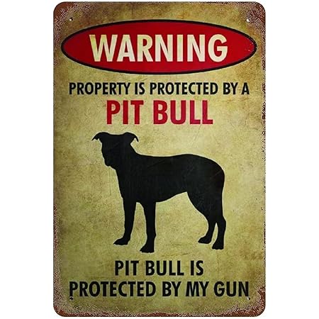Amazon.com : Dog Yard Sign Caution Area Patrolled by Pit Bull Security ...