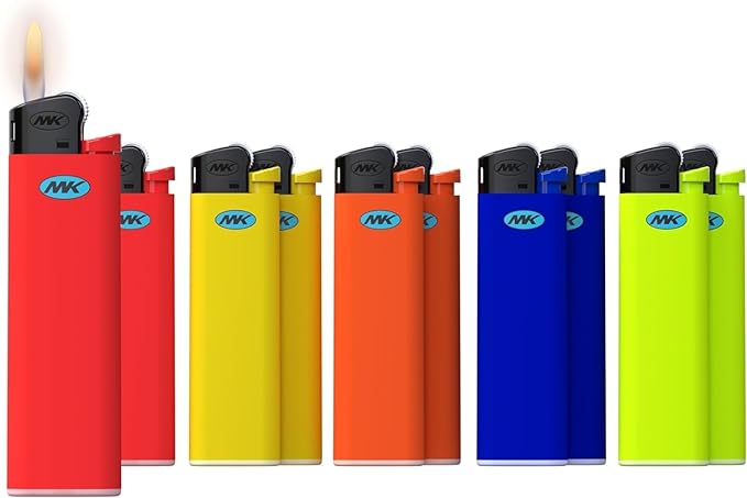 Amazon.com: MK Lighter Flint Strike Disposable Lighter, Ultra Thin ...