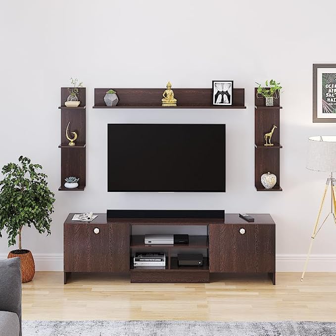 FURNEASER Samnor Engineering Wood Floor TV Cabinet/Entertainment Unit ...