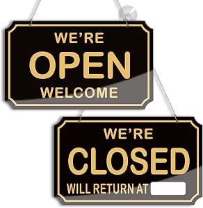 Open Signs for Business, Acrylic Open Sign With Hanging Chain, Double ...