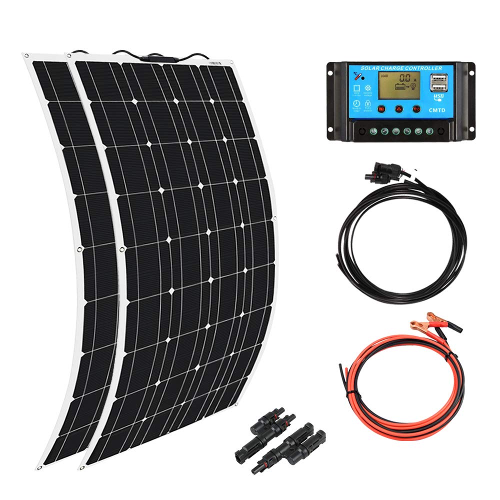 Buy XINPUGUANG 2pcs 100w Monocrystalline Solar Panel Flexible 200W 12V ...