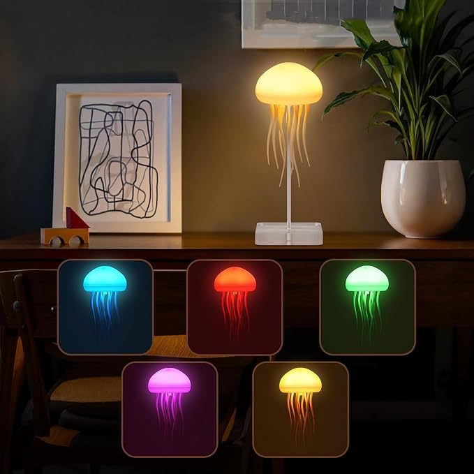 HHYING LED Jellyfish Lamp Voice Control with Dancing Legs and Touch ...