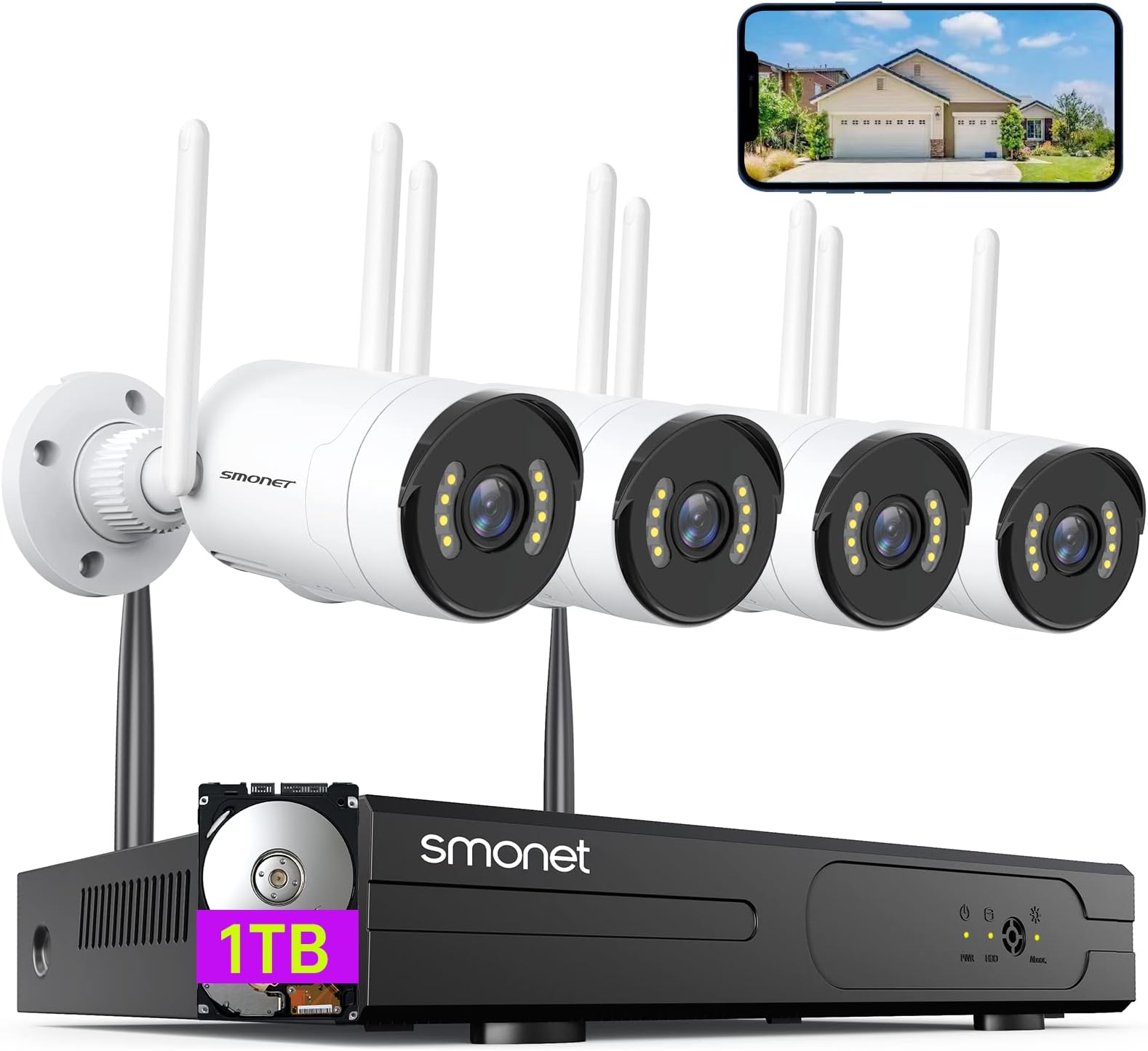 Amazon.com : [Spotlight,2-Way Audio] SMONET 1080P WiFi Security Camera ...
