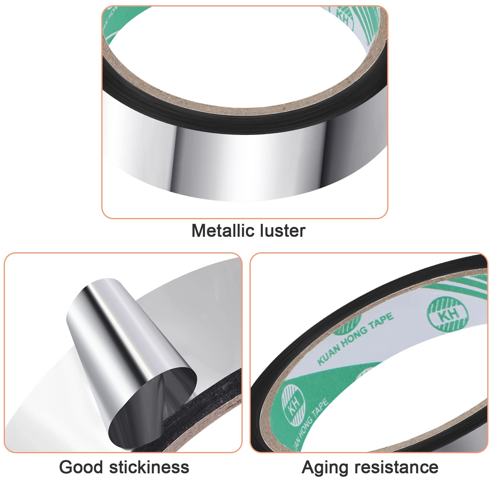 Snapklik.com : Zonon 3 Rolls Tape, Self Adhesive Metalized Polyester ...