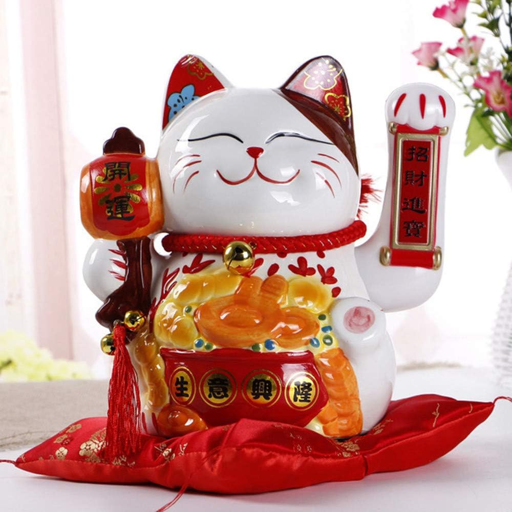 Amazon.com: Large Size Ceramic Thriving Business Maneki Neko Lucky Cat ...