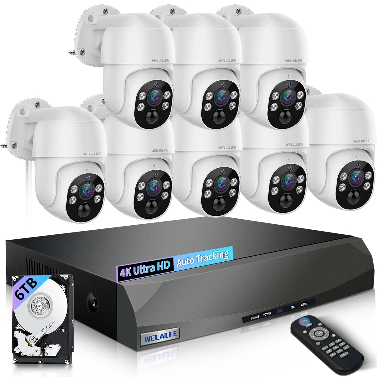 Amazon.com : 【PTZ Digital Zoom】 Wired Security Camera System,Home NVR ...