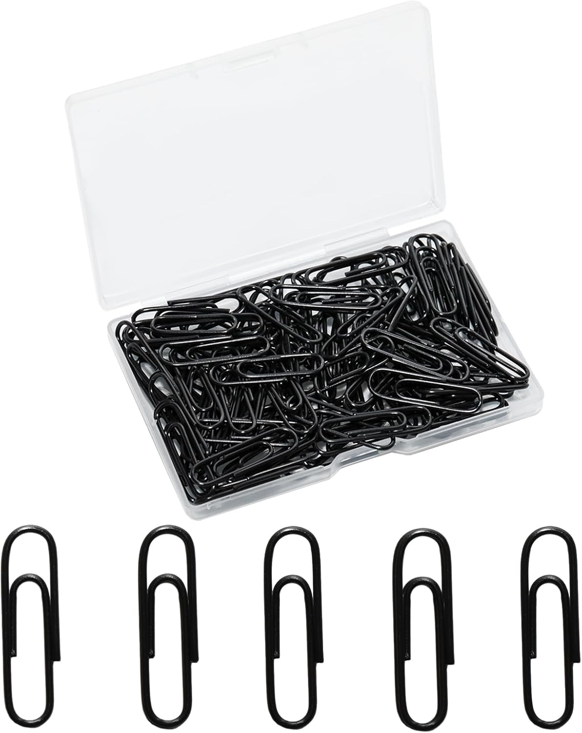 Amazon.com: Pocoxll 100 Pcs Black Paper Clips, 1.1inch Vinyl Coated ...