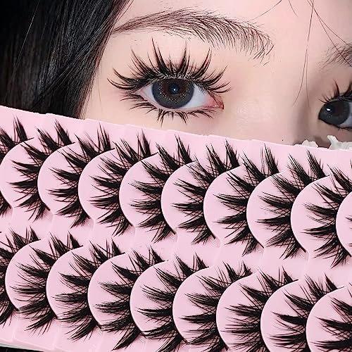 Amazon.com: HOSAILY Manga Lashes Cat Eye Fake Lashes 10 Pairs Spiky ...